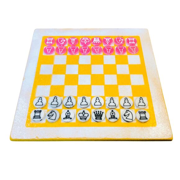 & Other Stories | Games | Painted Chess Set Yellow Pink Mix | Poshmark